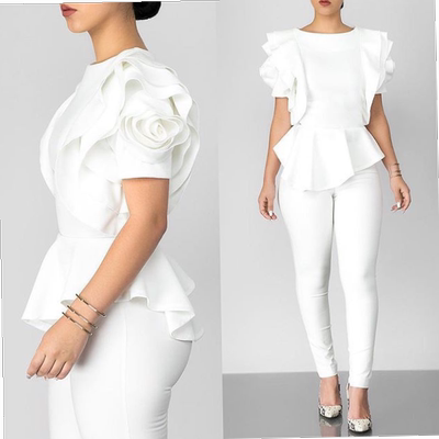 Summer Rose Red Blue Black White Bluas Ruffles Classy Lady