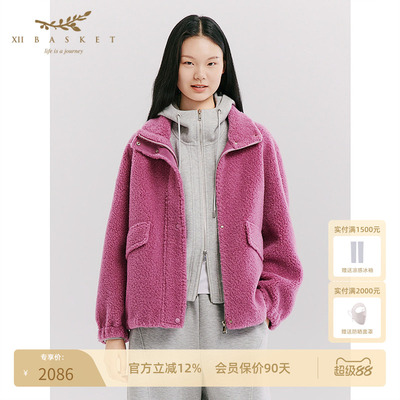 十二篮绵羊毛减龄颗粒绒外套