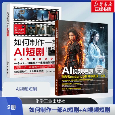 2册】如何制作一部AI短剧+AI视频短剧 即梦SEEDANCE制片与变现一本通  AI视频短剧脚本创作 人物生成与场景搭建 剪辑制作全流程书
