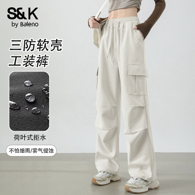 班尼路S&K软壳工装裤女加绒裤子