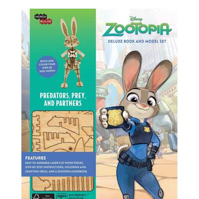 【现货】【Incredibuilds:】Disney: Zootopia Deluxe Book and Model Set，【神奇制作】巴黎 疯狂动物城 套装 英文进口原版儿童