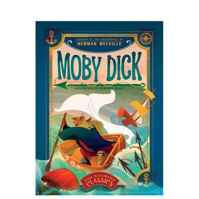 【预售】白鲸记 插图版 Moby Dick: Inspired by the Masterpiece by Herman Melville 英文进口原版儿童故事图书 Domenico Russo