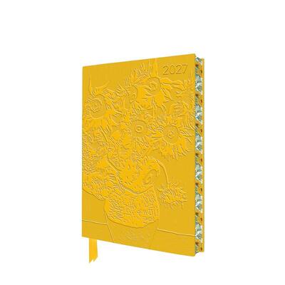 【预售】2027年文森特?梵高《向日葵》 手工艺术Vegan皮革日历记事本 Vincent van Gogh: Sunflowers Diary Planner 英文进口原版
