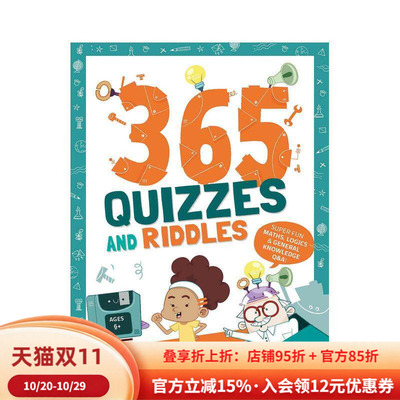 【预售】365天趣味问答：数学、逻辑与常识益智题库 365 Quizzes and Riddles 英文进口原版儿童趣味图书Paola Misesti