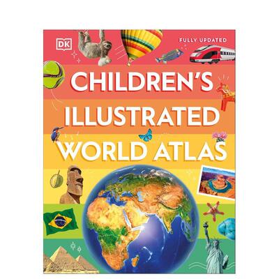 【预售】儿童插图世界地图集 Children's Illustrated World Atlas 英文进口原版儿童百科绘本图书DK