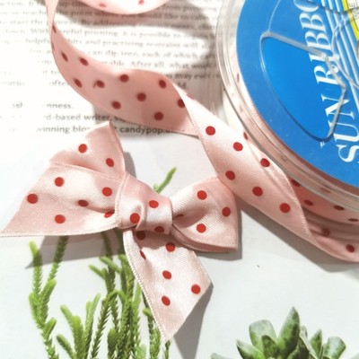 DIY手工辅料 黑底白点丝光缎带 3元/4~6米