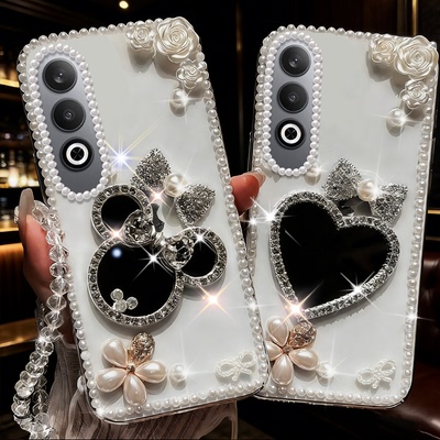 2026马年镶钻化妆镜适用OPPOk12手机壳保护套k7全包k13Turbo女款K10本命年Z新款3元气版软壳realmeX2化妆