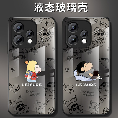 适用oppoReno15c手机壳保护套reno15c卡通蜡笔小新创意外壳PMD110高级个性新款OPPO全包防摔软壳男款玻璃硬壳