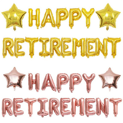 玫瑰金退休快乐派对装饰布置套餐