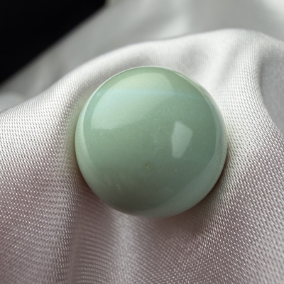 绿松石菜籽绿水波纹圆珠15.4mm湖北原矿特色水草纹顶珠配饰4.63g