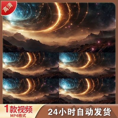 6K宽屏星空云系宇宙抽象艺术风景特LED舞台背景视频剪辑素材