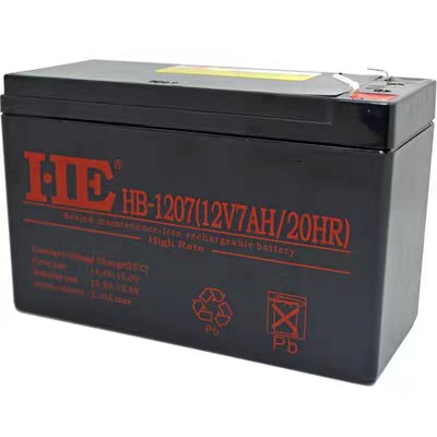 HE蓄电池HB-1207 铅酸免维护12V7AH/20HR卷帘门禁消防电梯UPS