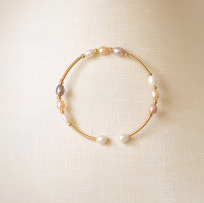 简约大方淡水珍珠手镯小众甜美手工编织手环女 店长推荐饰品