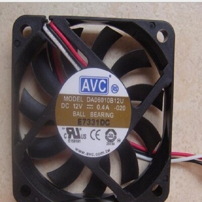 AVC 6010 12V 0.40A 6CM 6厘米 3线 大风量 机箱风扇 DA06010B12U