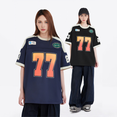 美式复古休闲篮球运动短袖T恤男