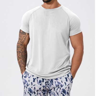 Men's Sports Muscle Training Solid Color Football T-shirt
