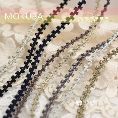 特价日本MOKUBA木马金银线蕾丝花边 No.9559蝴蝶结 8色半码起裁N5