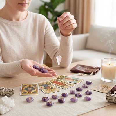 天然玉石爱心卢恩符套装欧美Runes日耳曼语25颗天然水晶如尼符文