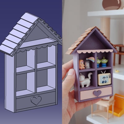 娃屋家具bjdob11柜子房子玩具柜爱心甜柜