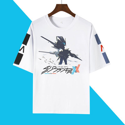 国家队02动漫夏季半袖T恤DARLING in the FRANXX二次元周边衣服男