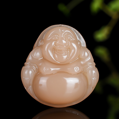 玉缘玉翡缘新疆和田糖玉料佛吊坠女玉石小弥勒佛像佛公佛头项链挂