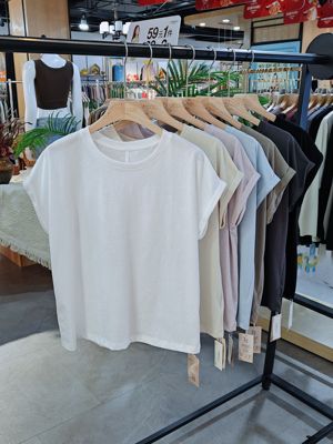 2025正品优布客夏款女士棉麻蝙蝠袖T恤纯色百搭宽松休闲衫5781