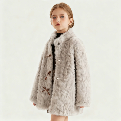 儿童皮草外套2025冬季新款仿水貂毛绒宝宝女童中大童加厚棉衣