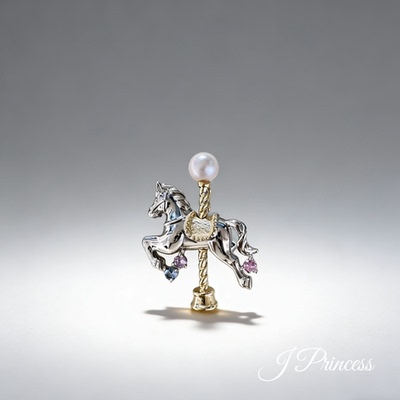 「绮梦木马」mikimoto同款木马胸针天然海水AKOYA珍珠胸针7-8MM