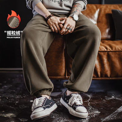 马登工装美拉德摇粒绒束脚卫裤