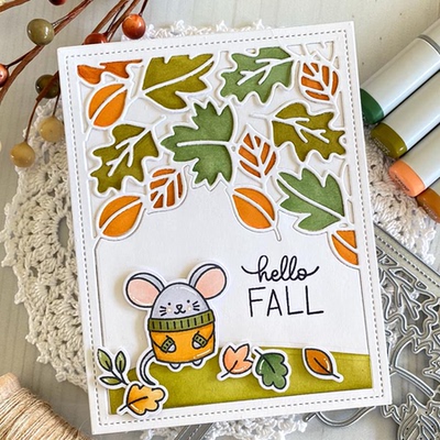 7776树叶背景 切割模板DIY模具cutting die手账Scrapbook贺卡制作