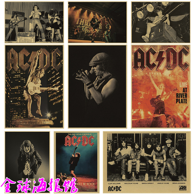 ACDC地下天鹅绒摇滚乐牛皮纸海报