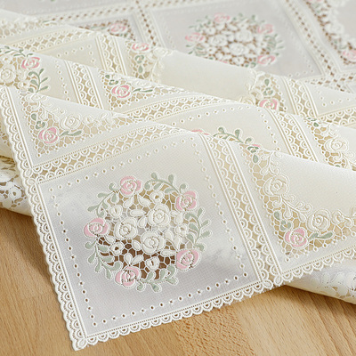 防油蕾丝餐桌布铺就餐桌春日浪漫