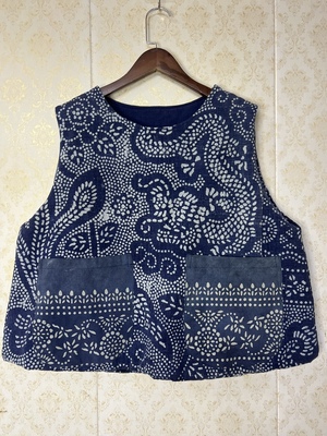 民族风衣服非遗土布衣服 豆染衣服土布拼接裤子外套套头马甲