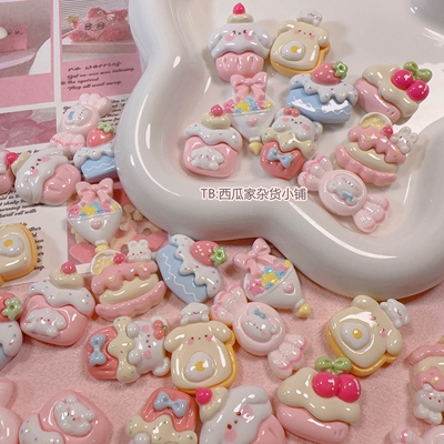 甜品亮面diy糖果蛋糕手工发夹