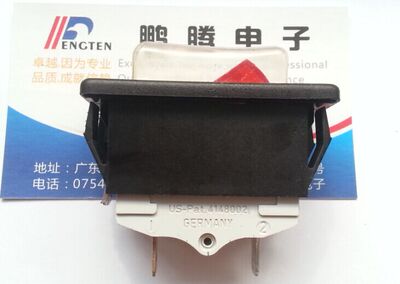 德国进口E-T-A  250V15A大电流船型开关2脚2档 41-11-P10 56.5*27