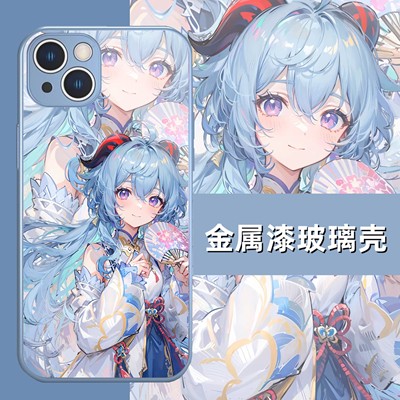 游戏角色金属漆玻璃手机壳适用苹果15oppo华为荣耀90全包iqoo12pro/neo8红米k60小米14防摔一加ACE2V薄x100p