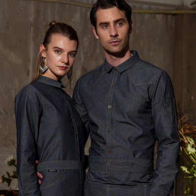 多米来西餐厅服务员工作服女酒店宾馆饭店服务生衣服长袖餐饮制服