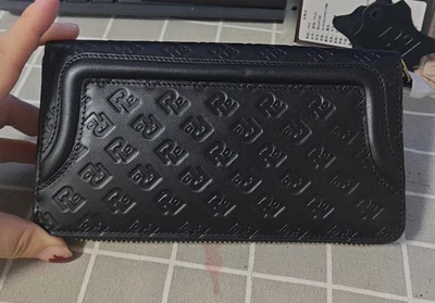 pLD钱包女长款真皮纯色牛皮拉链手拿包手机包大容量钱夹皮夹