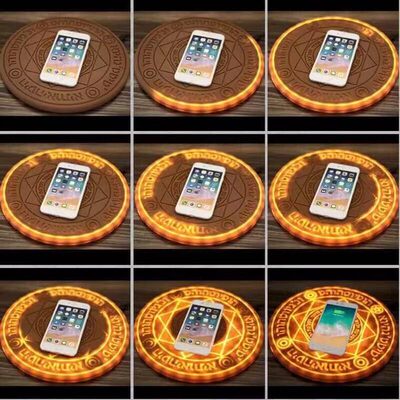 热销魔法阵无线充电器直径25cm手机音效跑马灯10w快充带无线充底