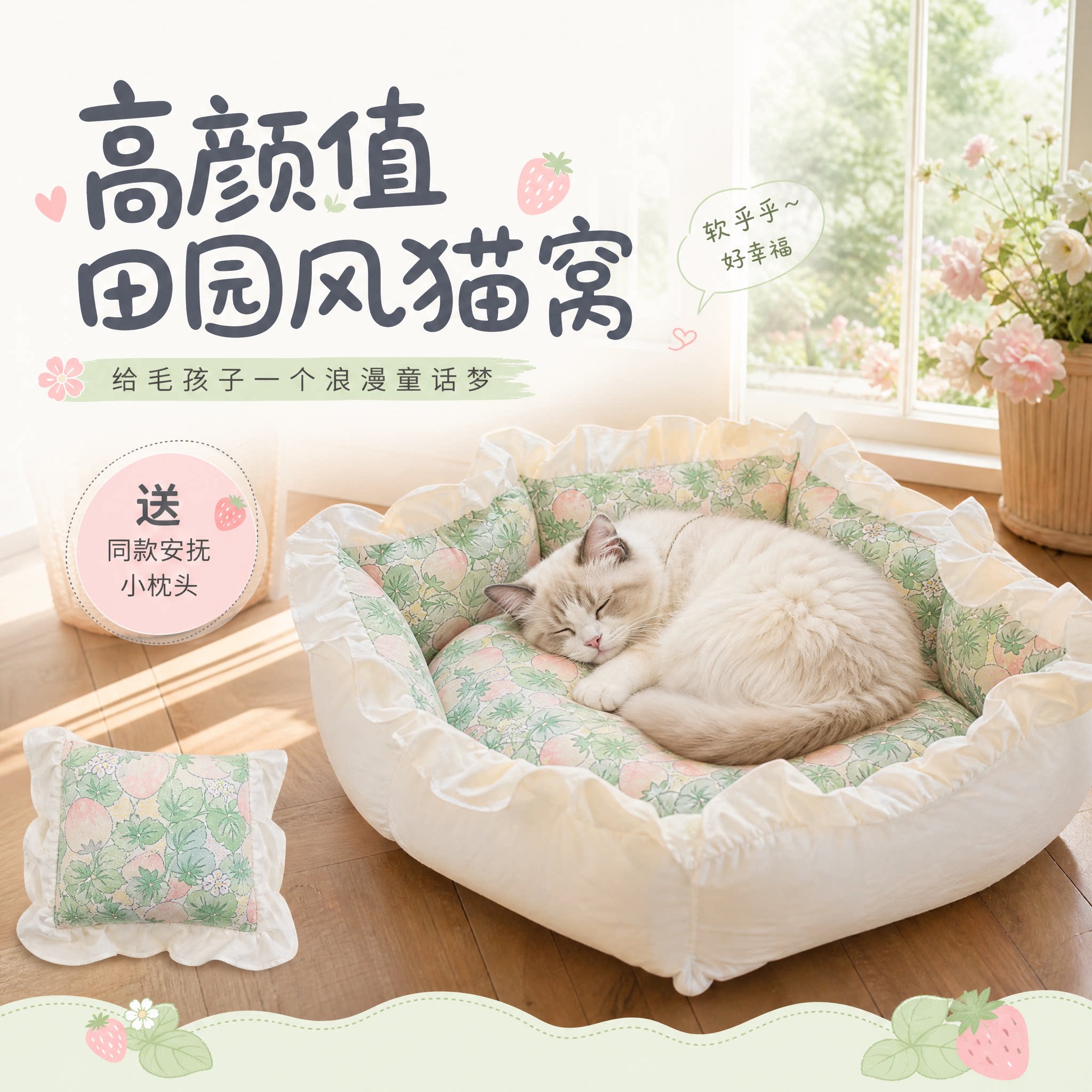 猫窝四季通用可拆洗猫咪睡觉夏天垫子用春夏宠物用品加厚保暖狗窝