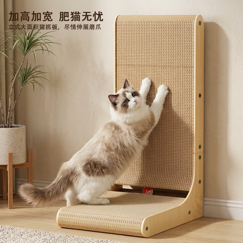 猫抓板立式耐磨不掉屑加厚耐磨L型防猫抓沙发保护猫爪板猫咪玩具