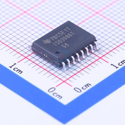 RS-485/RS-422芯片 ISO3086TDWR SOIC-16_300mil TI 全新原装进口