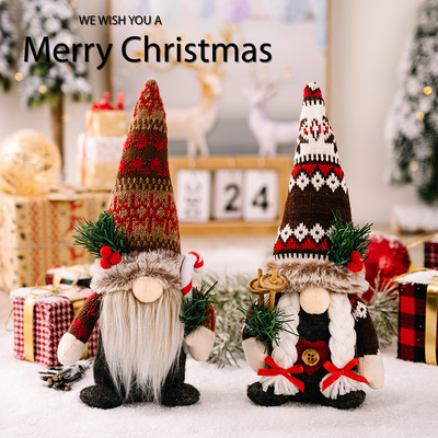 圣诞节装饰品无脸娃娃公仔摆件