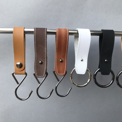 服装店挂钩S钩牛皮革裤钩裤架展示男女装牛仔裤专用织带挂衣架子