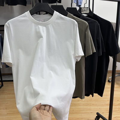 液氨工艺亲肤舒适简约纯色无痕圆领男士短袖T恤夏新品修身吸汗短T