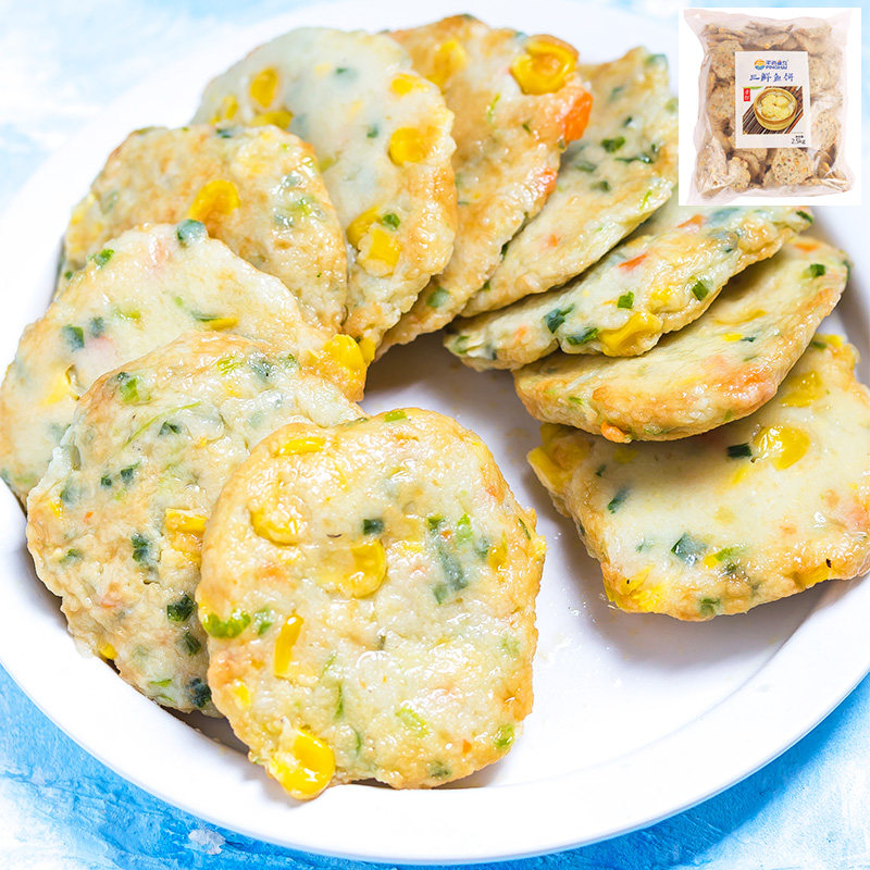 平海三鲜鱼饼韩式炒年糕后港鱼丸酒店鱼糕串2.5kg冷冻 约27g/个
