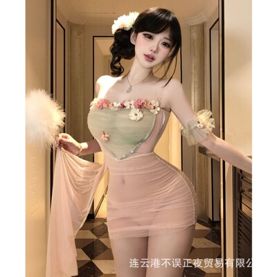 防走光一片式抹胸制服套装成人