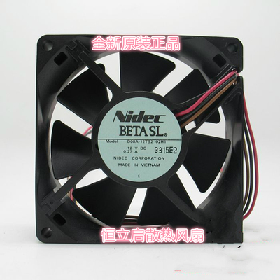 全新原装NidecD08A-12TS2 02H1 8025 机箱12V散热风扇8CM厘米促销