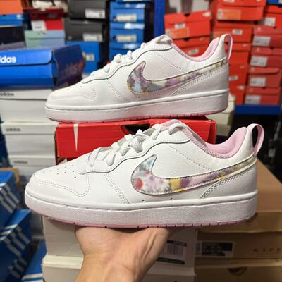 耐克Nike Court borough low黑红白粉女子休闲运动板鞋CK5426-100