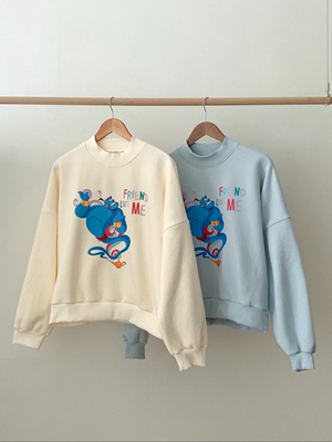 直邮 25fw 首尔印象韩代 Lvc卡通联名阿拉丁神灯加绒宽松套头卫衣